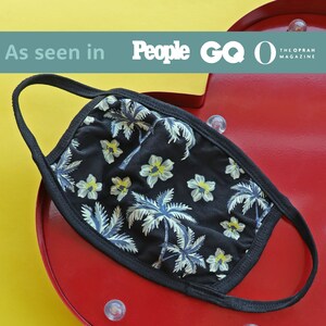 Black Face Mask Palm Trees | Cotton Mask | Reusable Face Mask ...