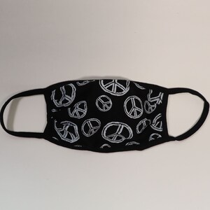 Face Mask Peace Signs black Cotton Mask Reusable Face Mask Hospital ...