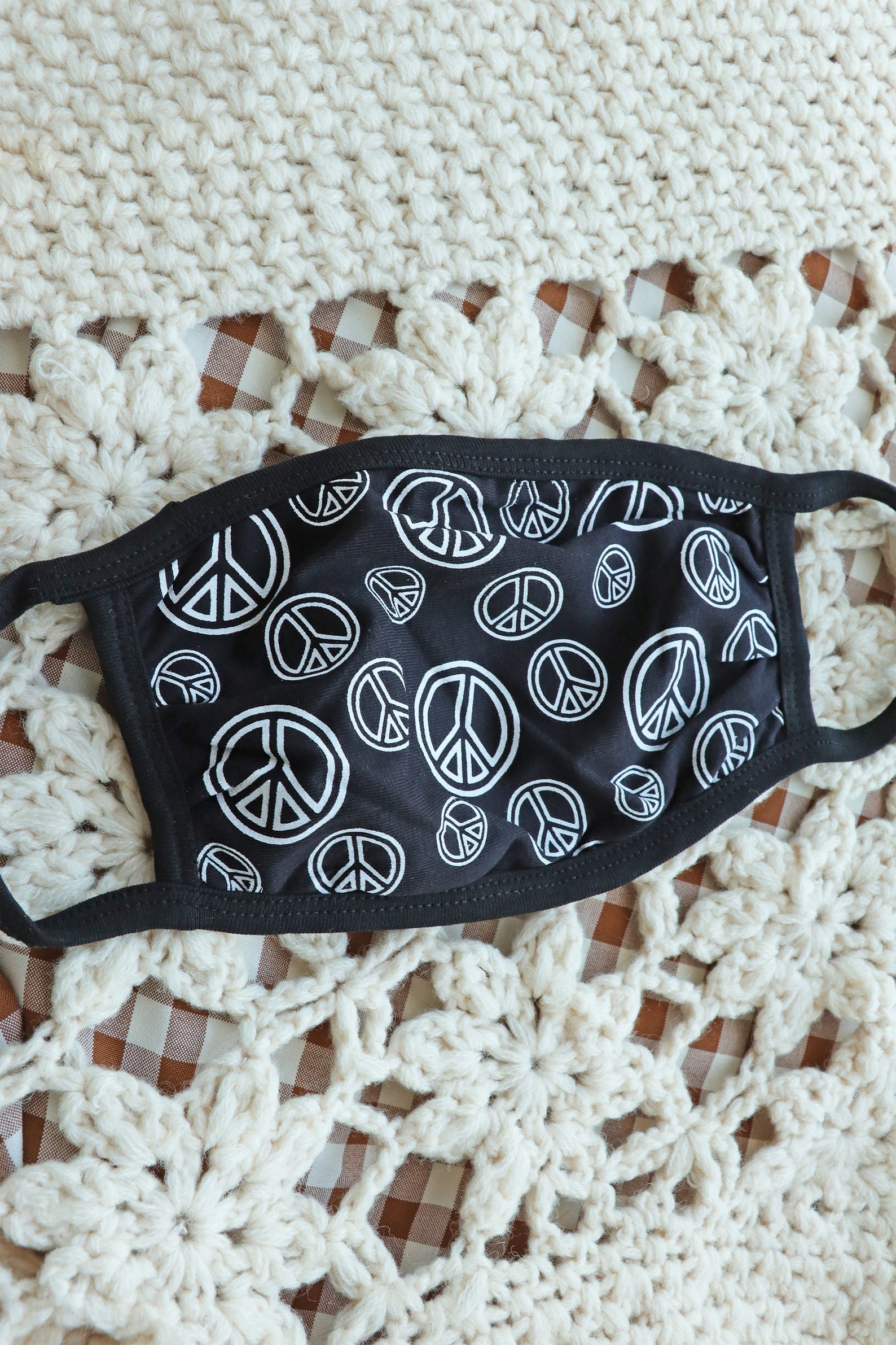 Face Mask Peace Signs black Cotton Mask Reusable Face - Etsy