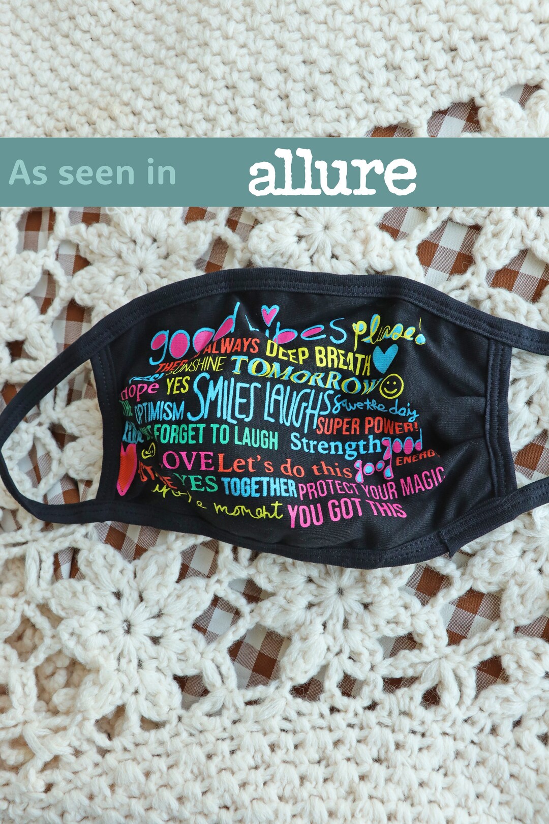 Face Mask Good Vibes black Cotton Mask Reusable Face Mask Hospital Mask ...