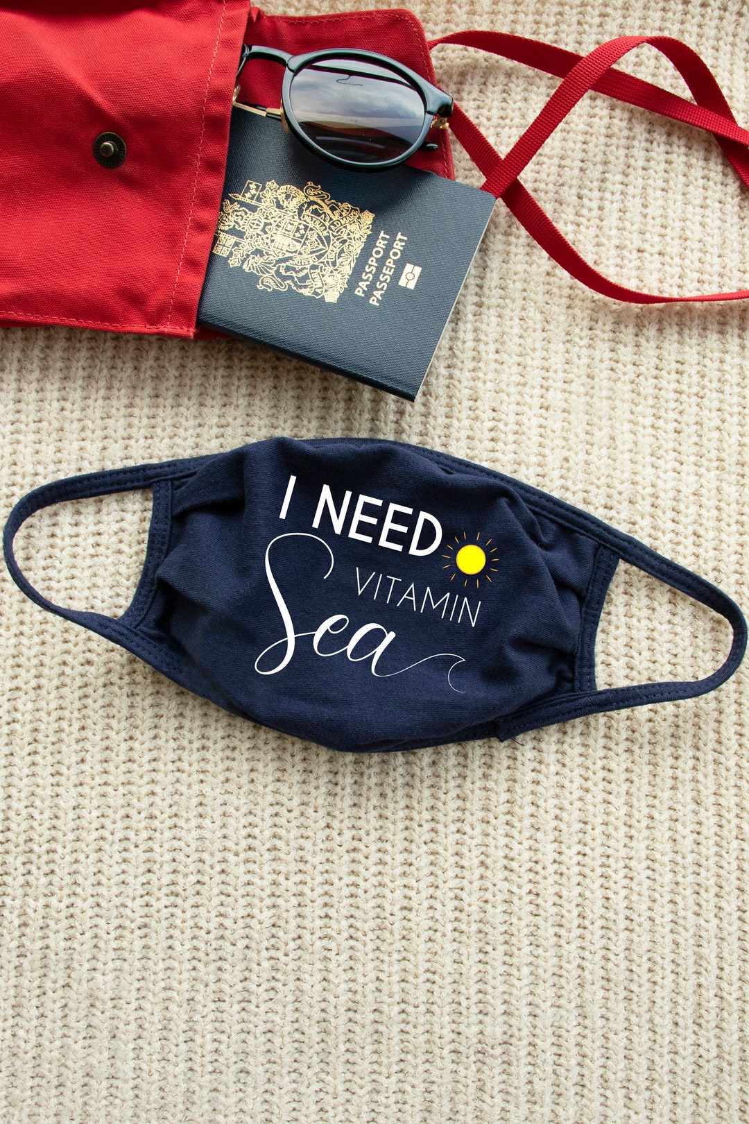 Vitamin Sea Mask Travel-themed Mask Cotton Mask Reusable Face Mask ...