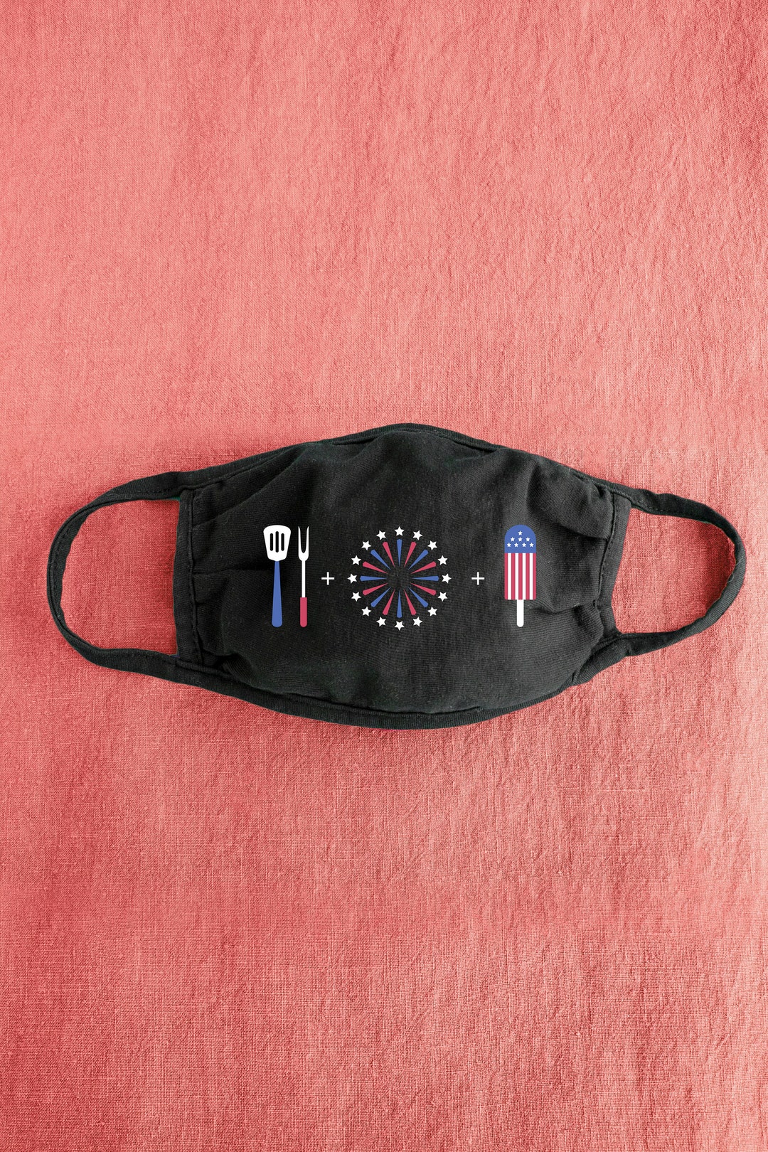 BBQ Fireworks Popsicle 4th of July Cotton Mask Reusable Face Mask Dust ...
