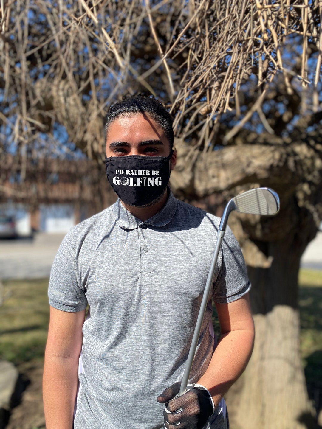 Black Face Mask Rather Be Golfing Cotton Mask Reusable - Etsy