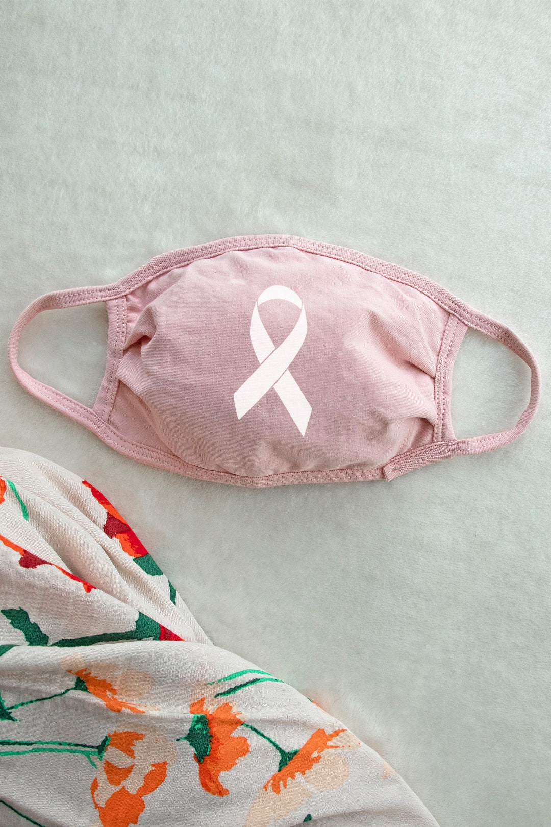 Cancer Ribbon Face Mask | Breast Cancer | Cotton Reusable Face Mask ...