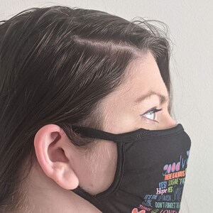 Face Mask Good Vibes black Cotton Mask Reusable Face Mask Hospital Mask ...