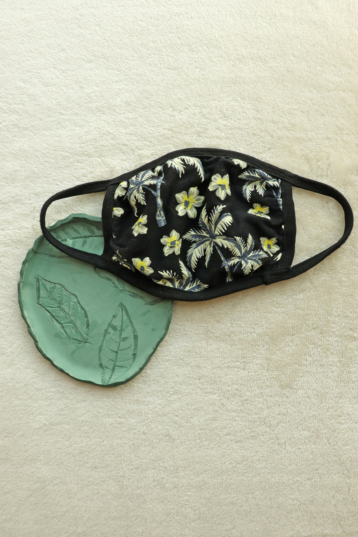 Black Face Mask Palm Trees Cotton Mask Reusable Face Mask | Etsy