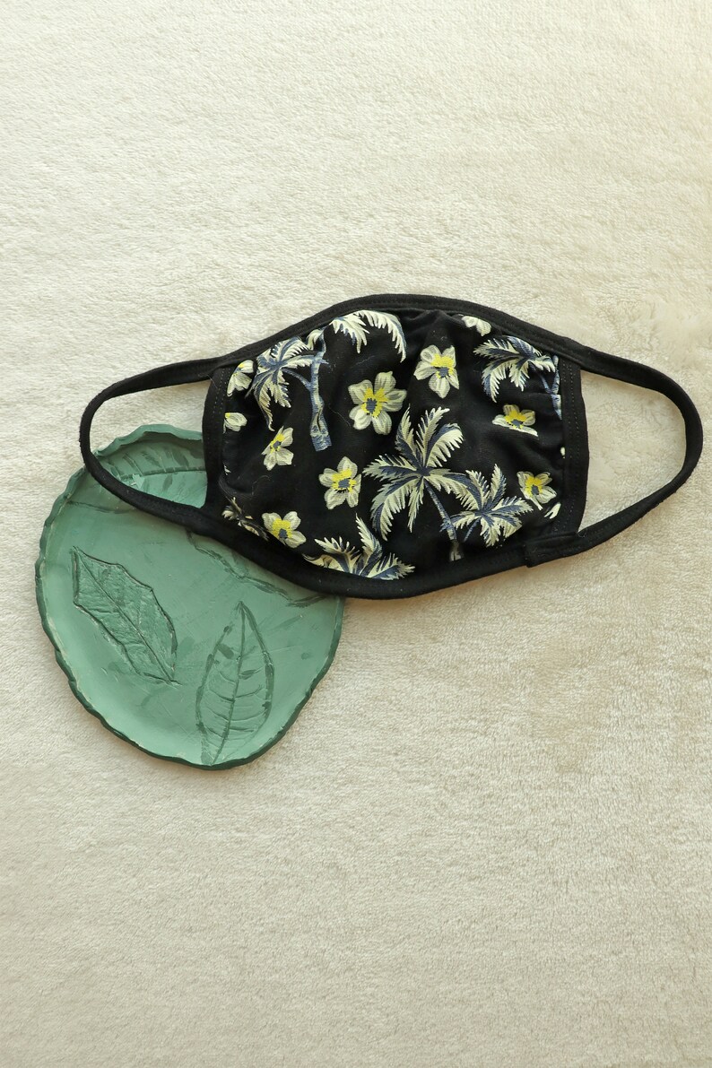 Black Face Mask Palm Trees Cotton Mask Reusable Face Mask - Etsy