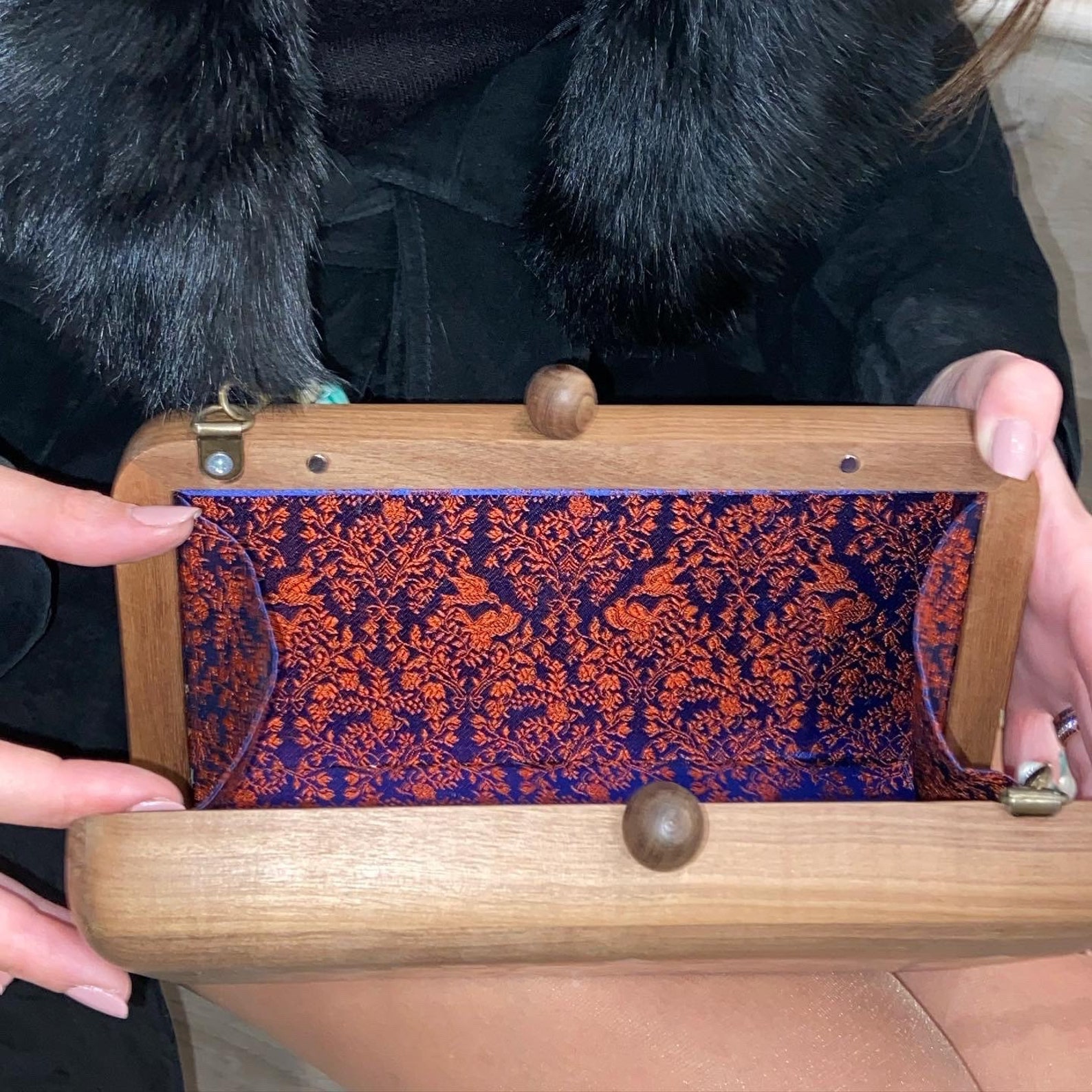 Evil Eye Handbag/evil Eye Purse/ Mother of Pearl Bag Wooden - Etsy