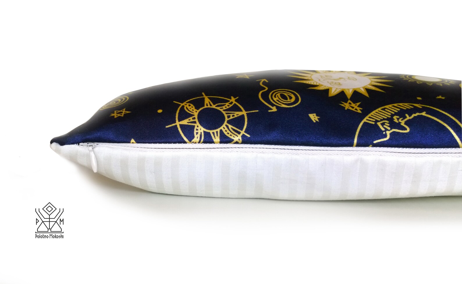 Stars and Moon Pillow Case Night Sky Pillow Blue Satin Cushion Navy ...