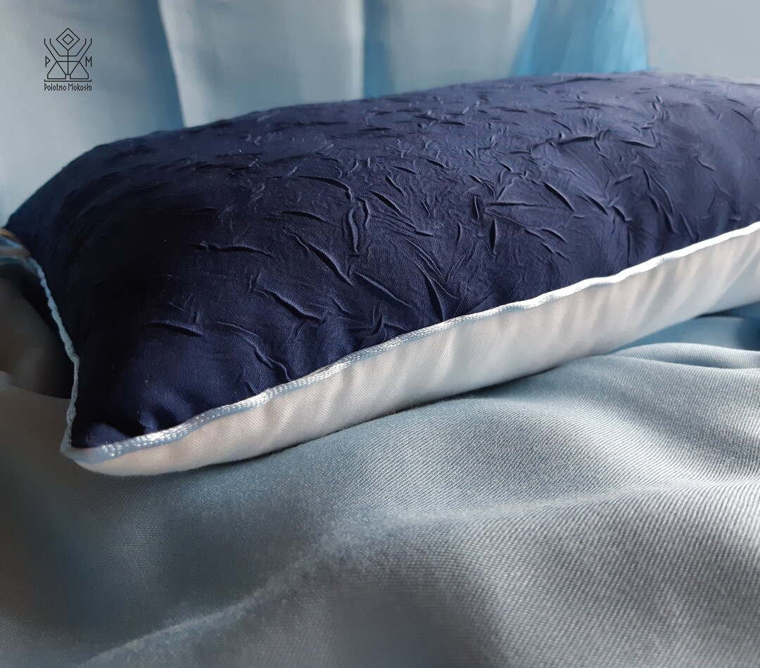 Blue Pillow Cover With Insert Rectangle Luxury Minimalist Navy Blue ...