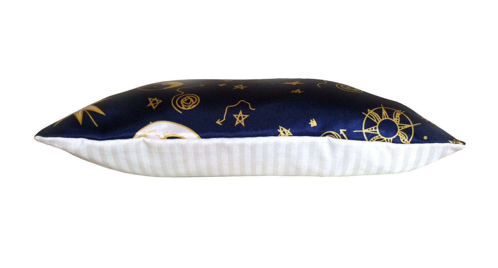 Stars and Moon Pillow Case Night Sky Pillow Blue Satin Cushion Navy ...
