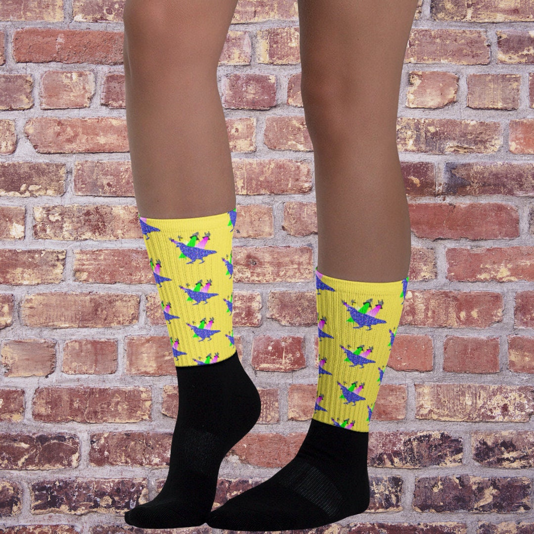 Pigeons Playing Ping Pong Socks FREE SHIPPING - Etsy
