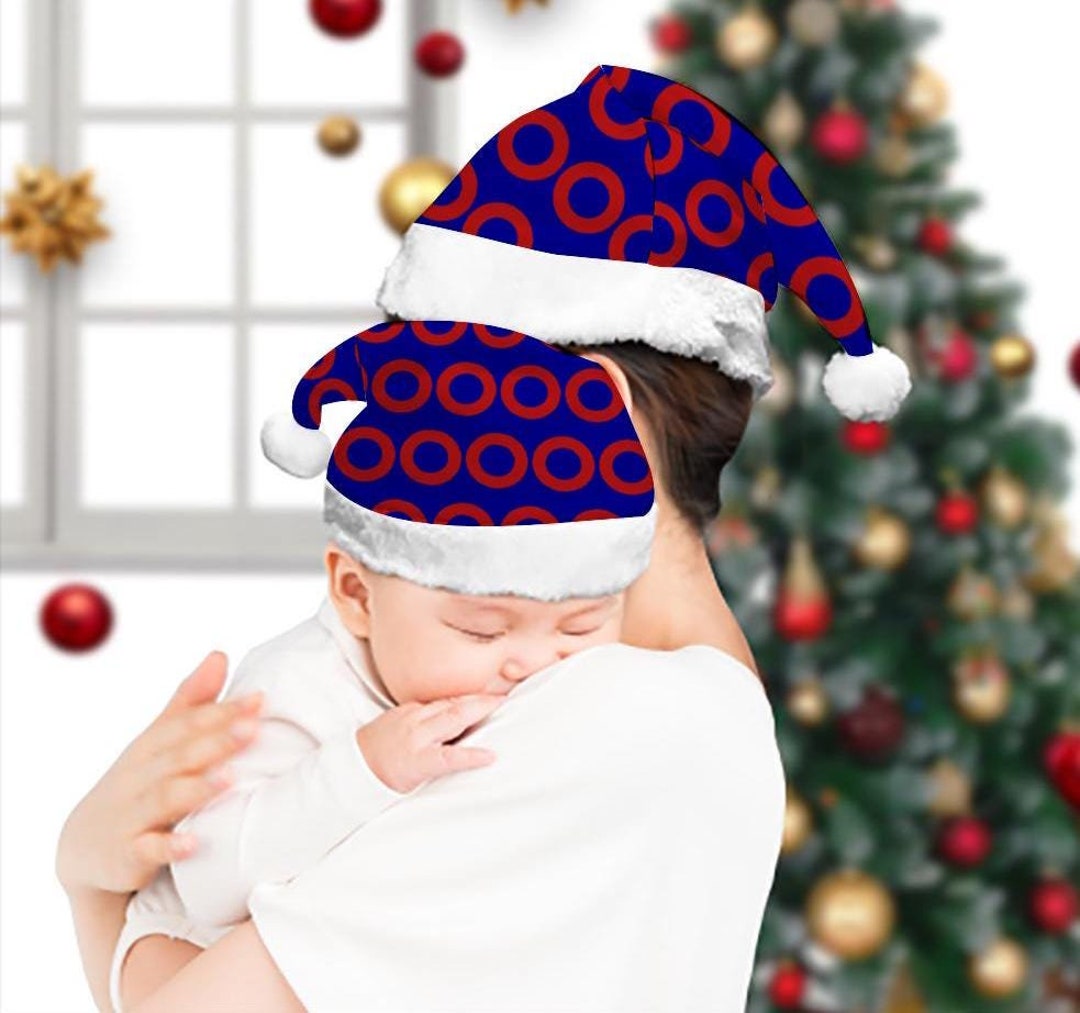 Blue Phish Donut Santa Hat Unisex Plush Christmas Hat With Arctic ...