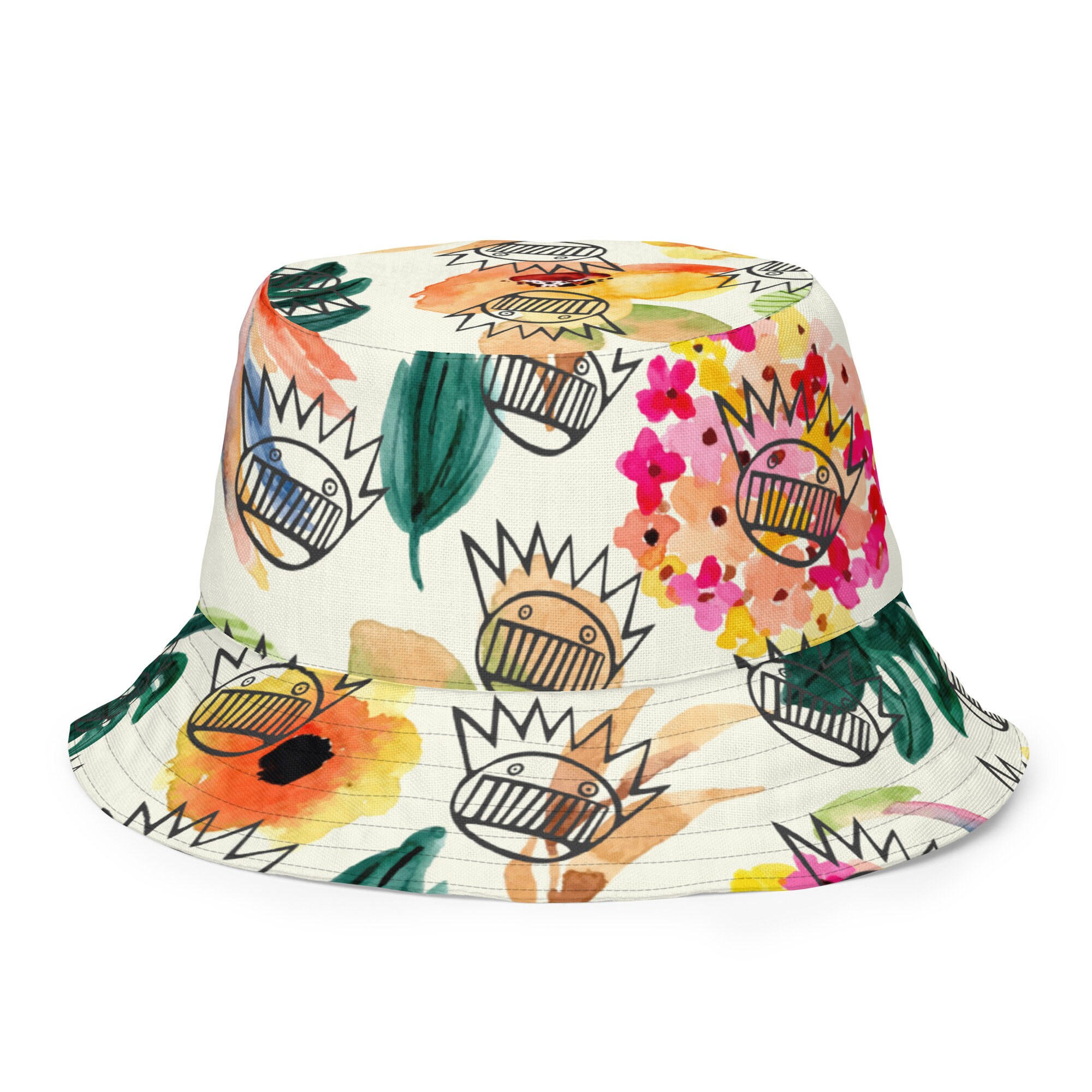 WEEN Boognish Floral Hawaiian Reversible Bucket Hat - Etsy
