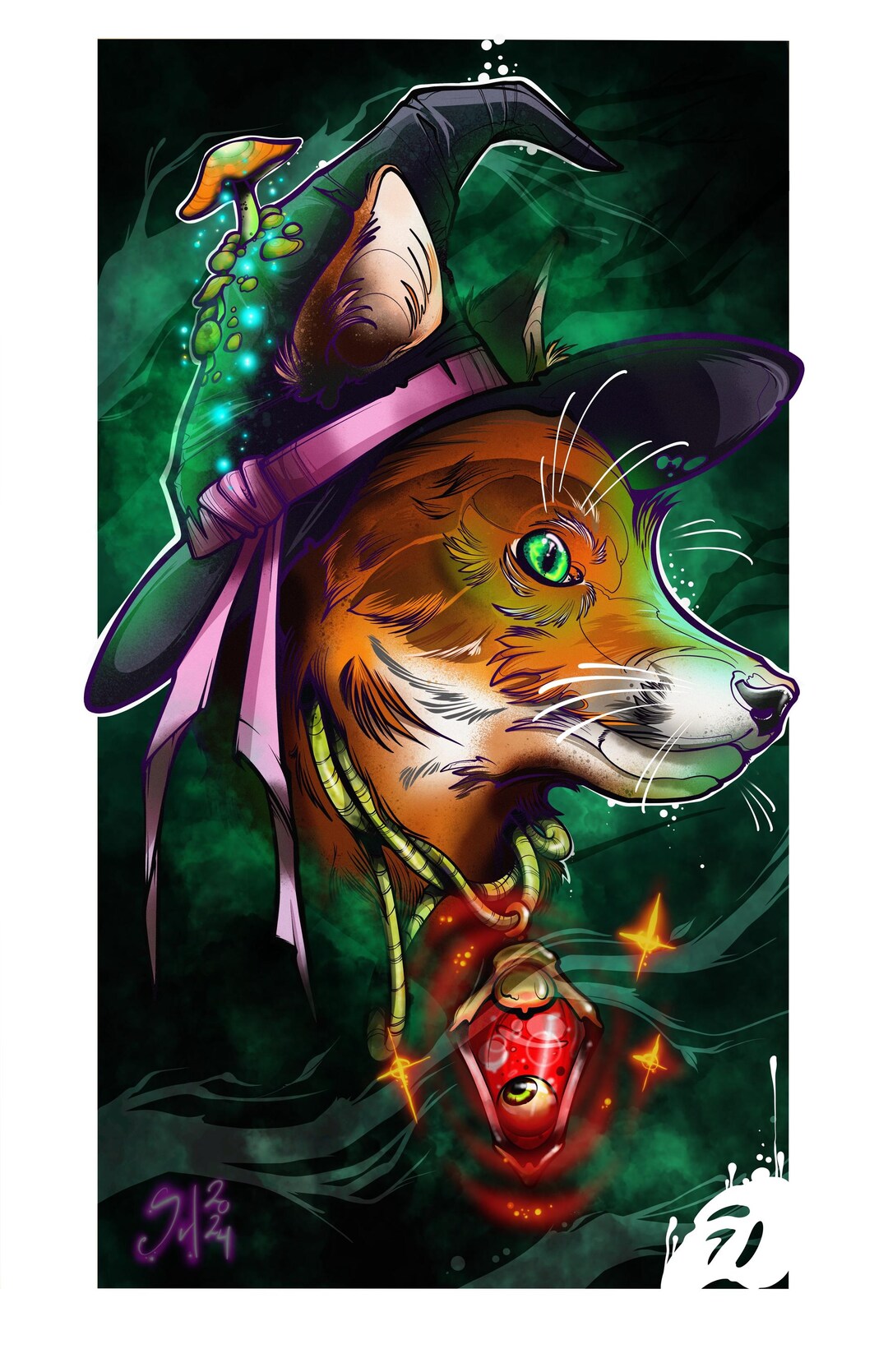 Witchy Fox Art Print 11x17 - Etsy