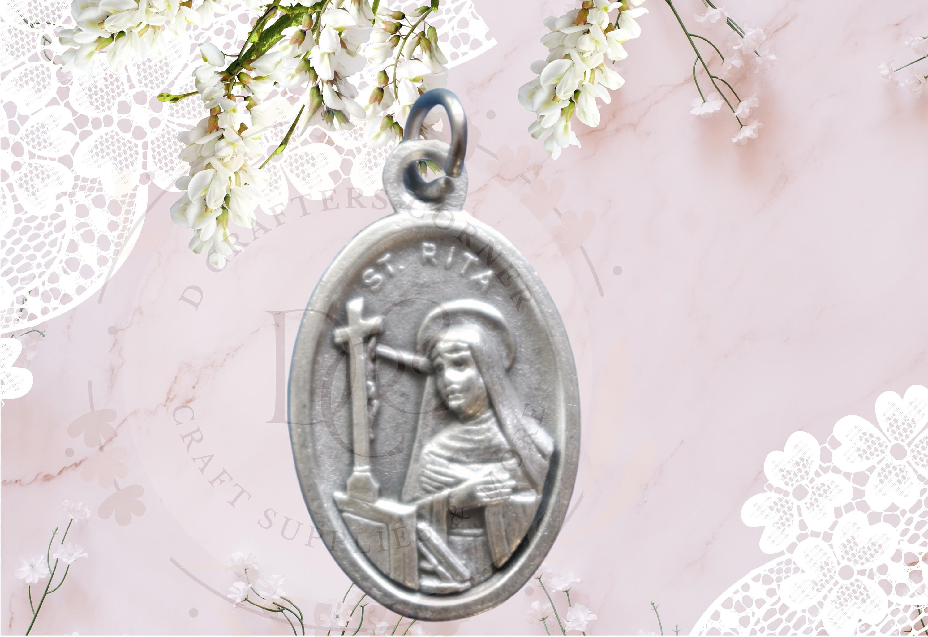 Lot of 3 St. Rita of Cascia, Medal, Catholic Jewelry Necklace Pendant ...