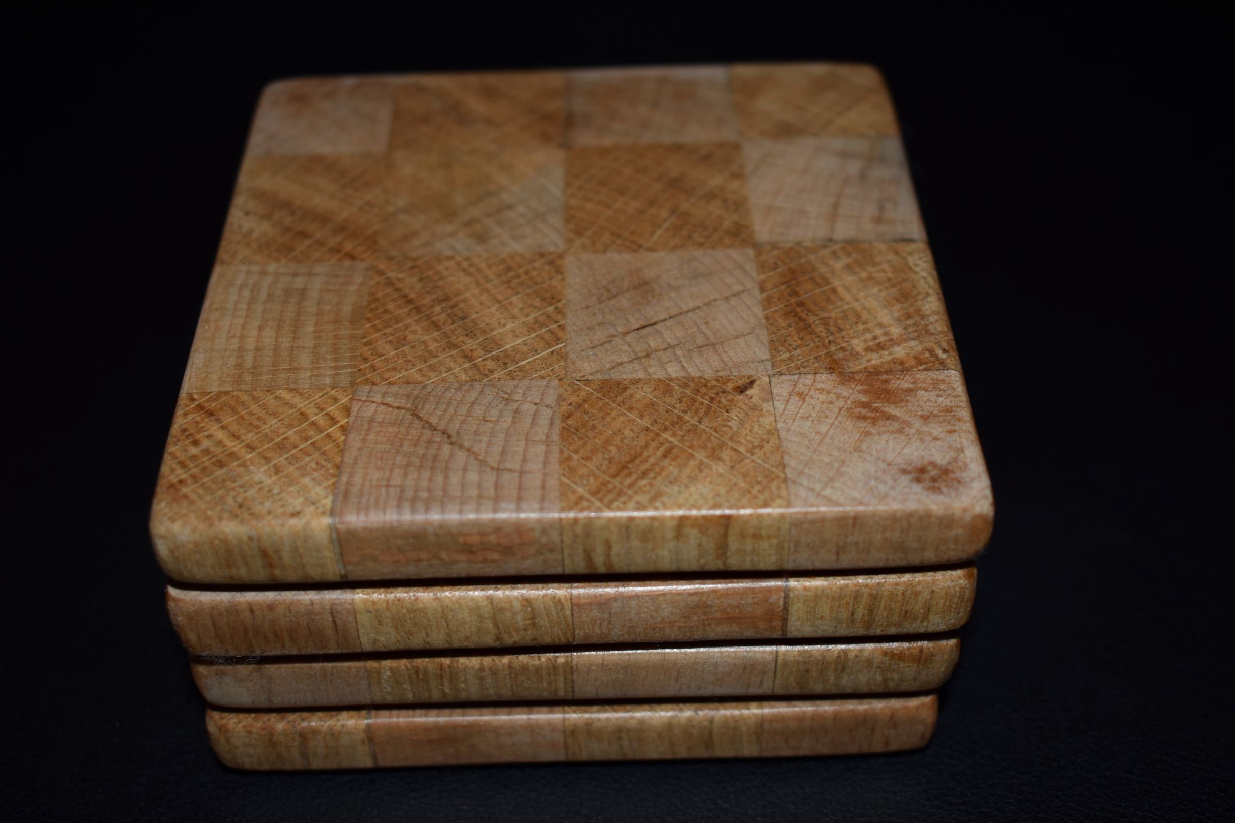 Oak and Beech End Grain Coasters Oak and Beech Hardwood Coasters Mats ...