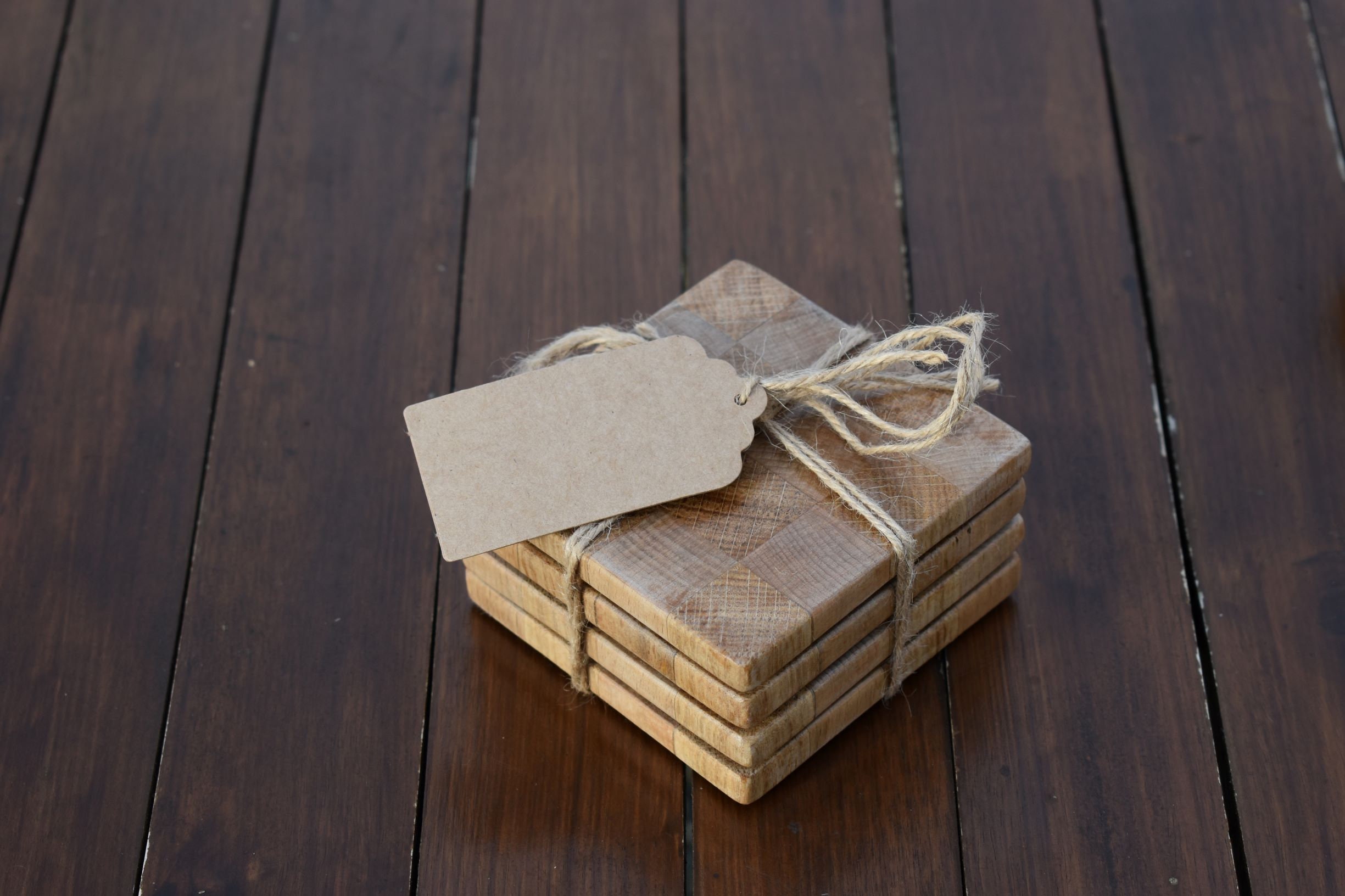 Oak and Beech End Grain Coasters Oak and Beech Hardwood Coasters Mats ...