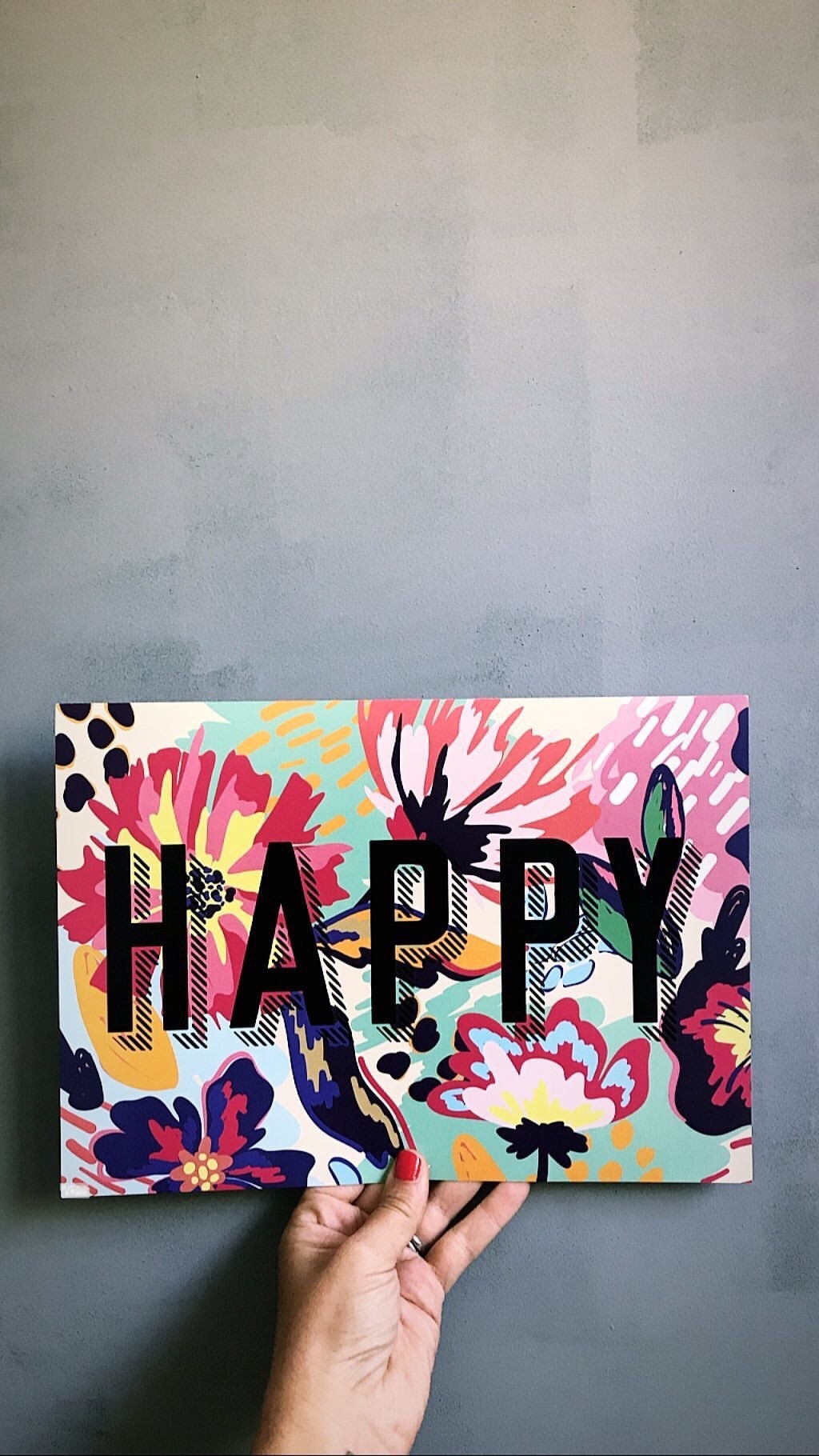 Happy Print Happy Quote Floral Print Nursery Print - Etsy UK