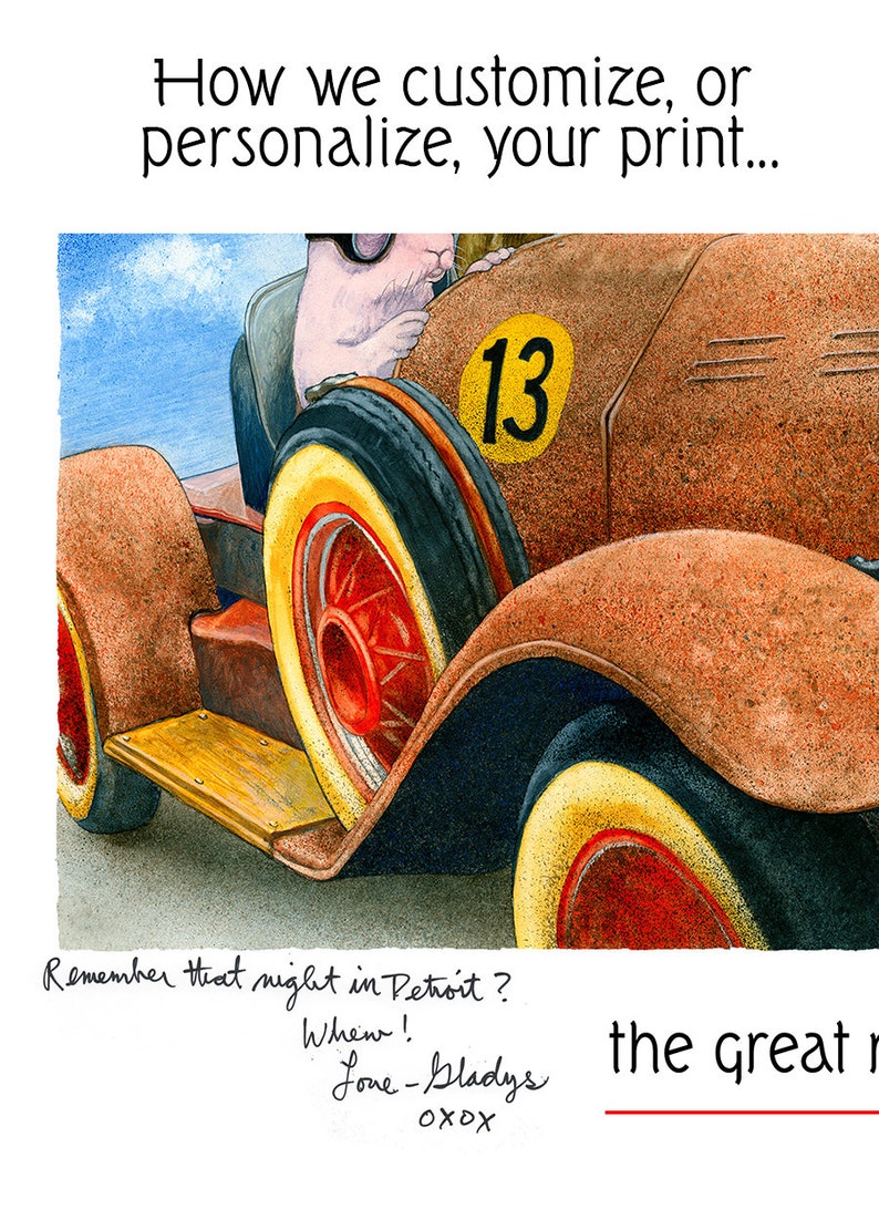Will Bullas / art print / great race... / humor / animals / | Etsy