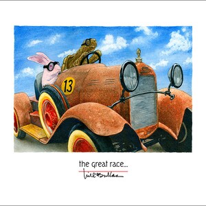 Will Bullas / Art Print / Great Race... / Humor / Animals / - Etsy