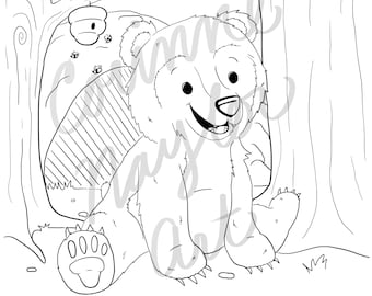 Forest Friends Coloring Page: Owl 2 - Etsy