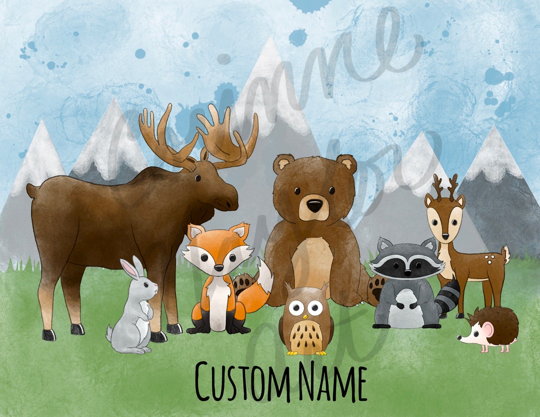 Custom Woodland Animal Nursery Art: Group Photo - Etsy