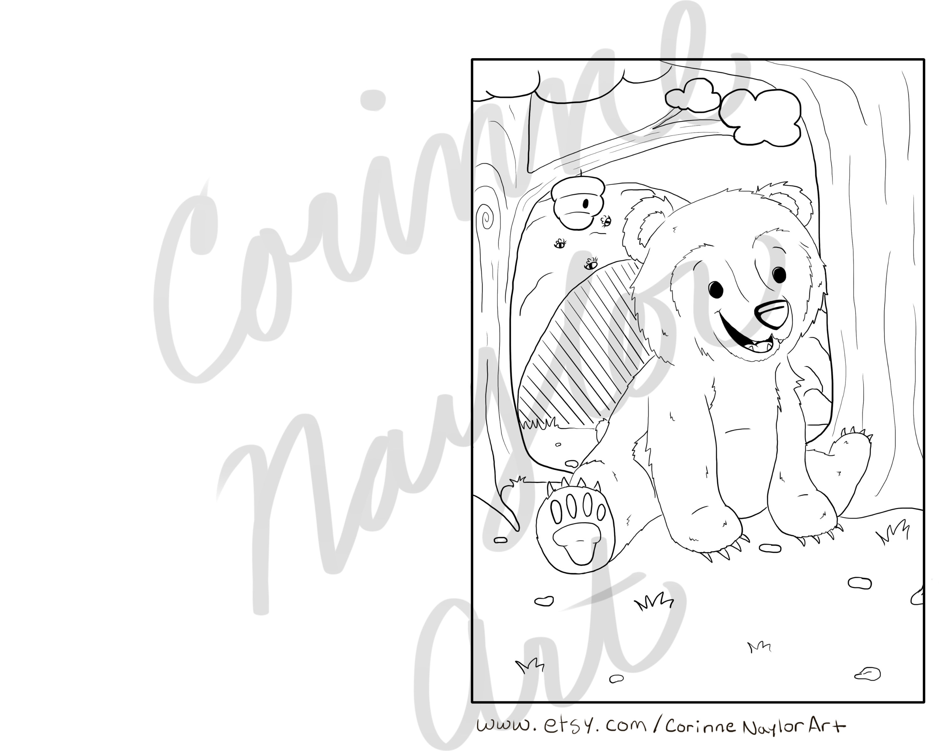 Forest Friends Half-size Coloring Pages Part 1 - Etsy