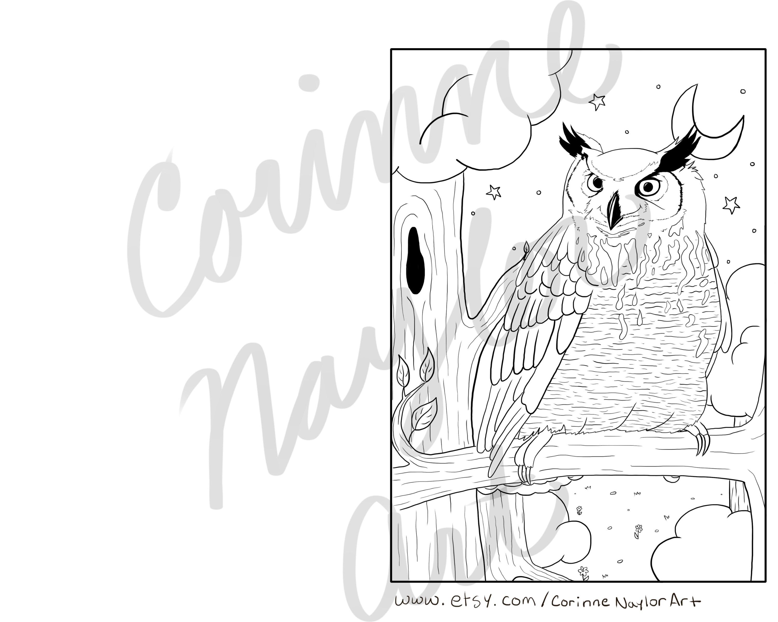 Forest Friends Half-size Coloring Pages Part 2 - Etsy