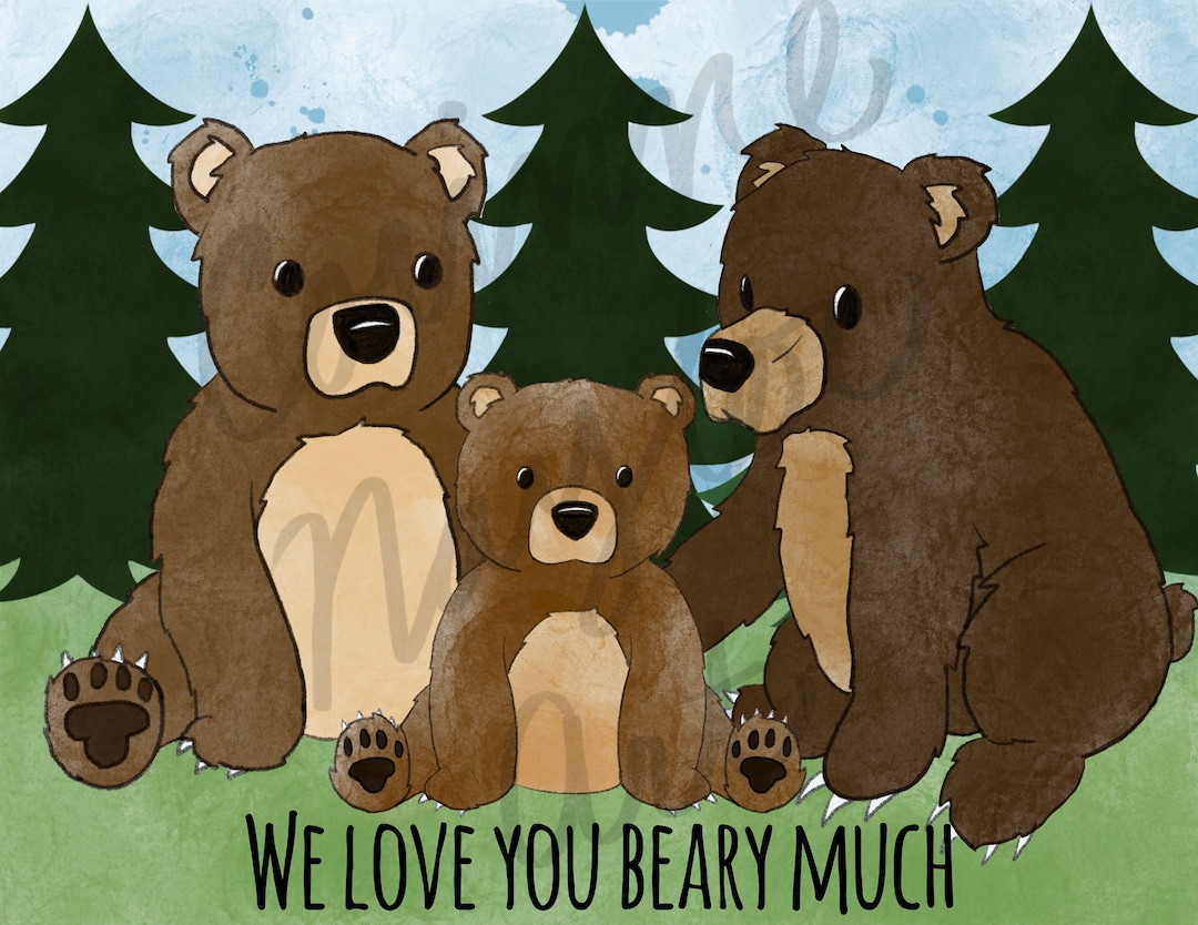 We Love You BEARY Much Digital Download Print Green Trees/ Blue Sky - Etsy