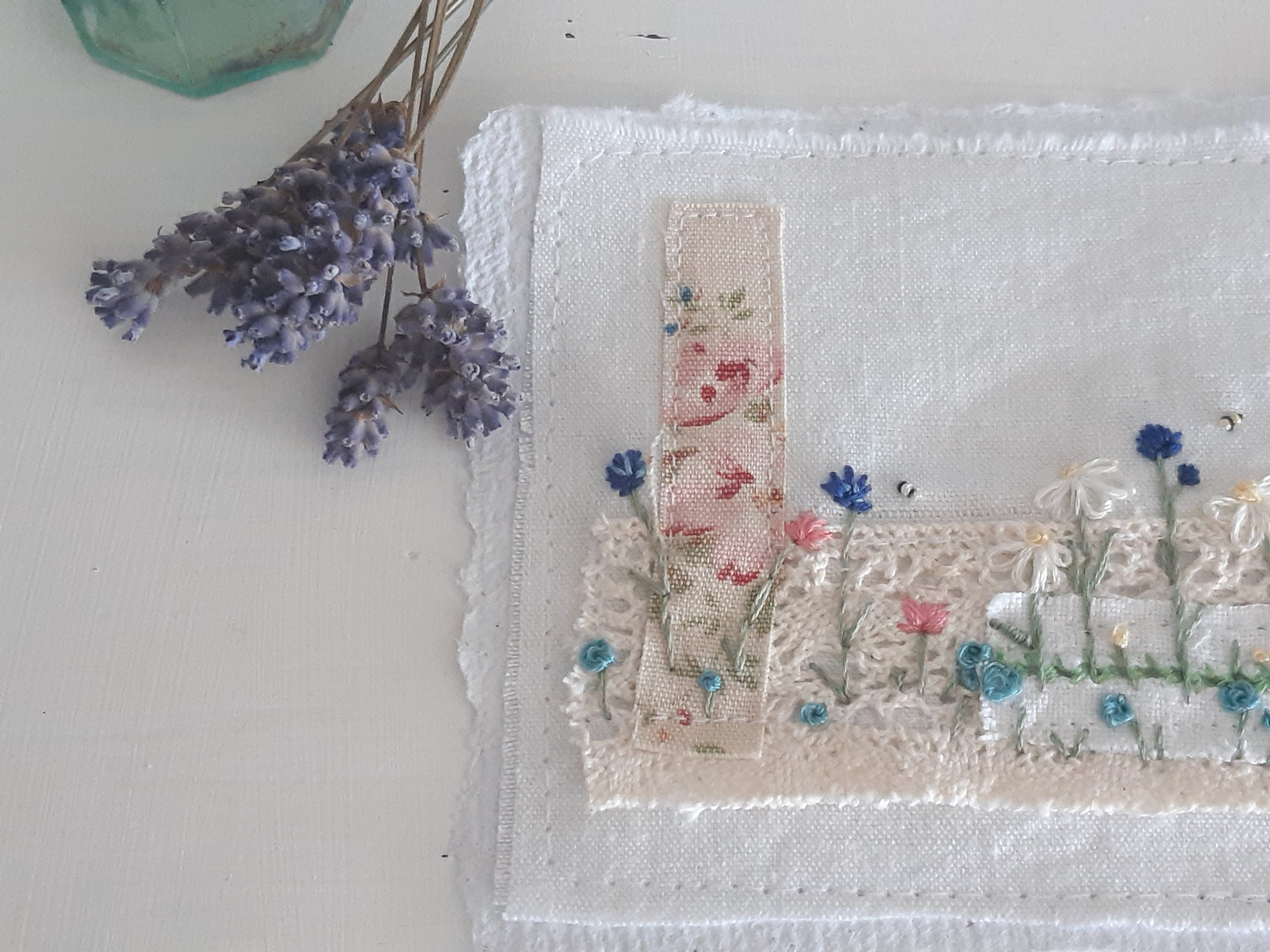 Summer Wildflowers Post Card, Hand Sewn Wildflower Inspired Post Card ...
