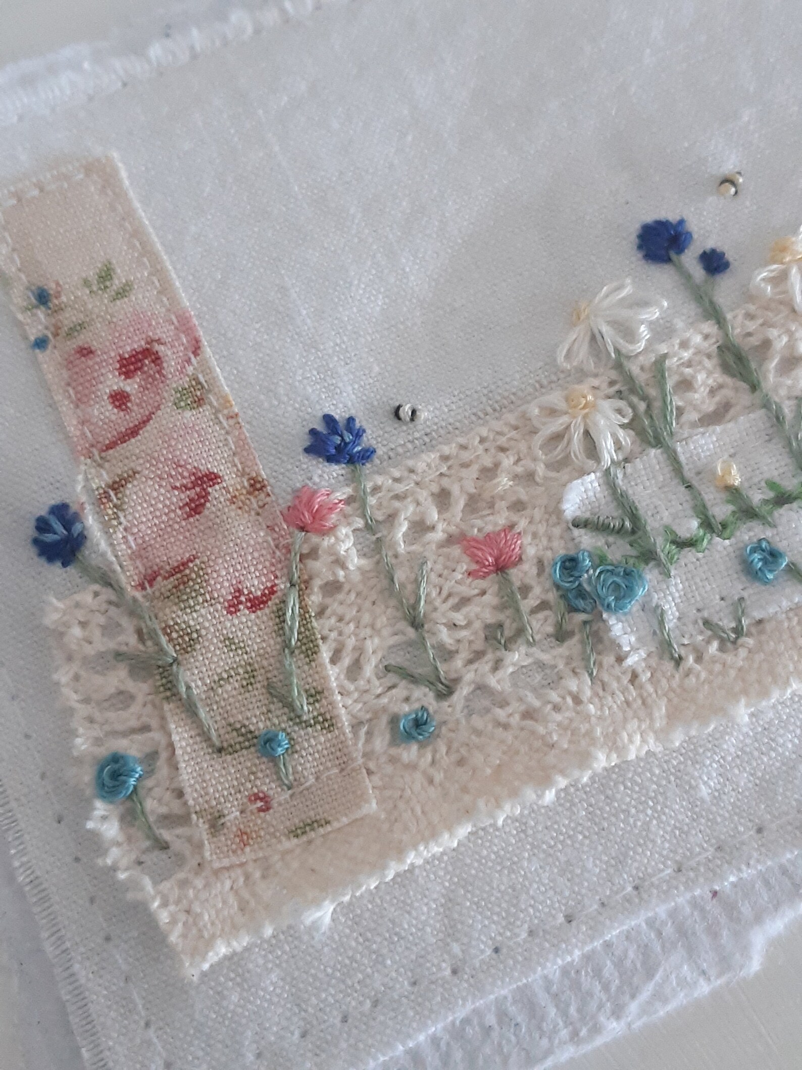 Summer Wildflowers Post Card, Hand Sewn Wildflower Inspired Post Card ...