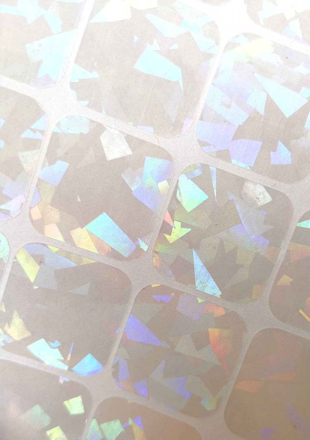 Transparent Holographic Rounded Square Geometric Planner Sticker Sheet ...