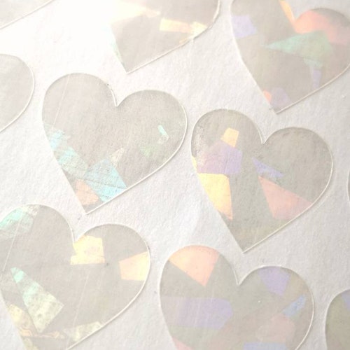 Transparent Holographic Heart Planner Sticker Sheet Clear - Etsy UK