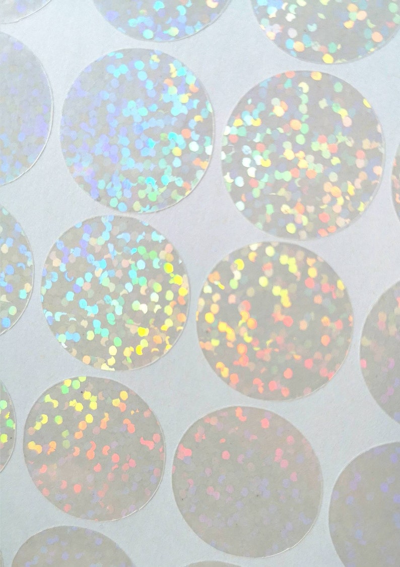 Transparent Holographic Round Sticker Sheet Clear | Etsy