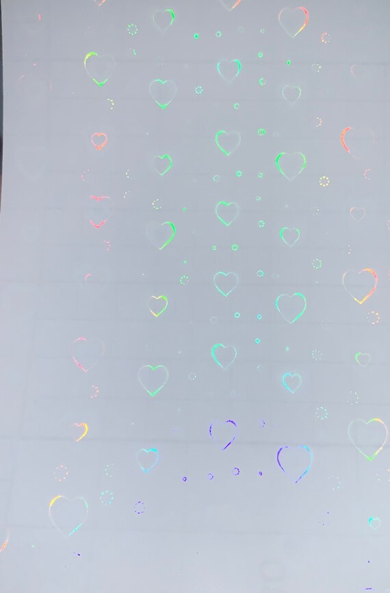 Love Heart A6 Holographic Overlay Stickers 5 Pack - Etsy