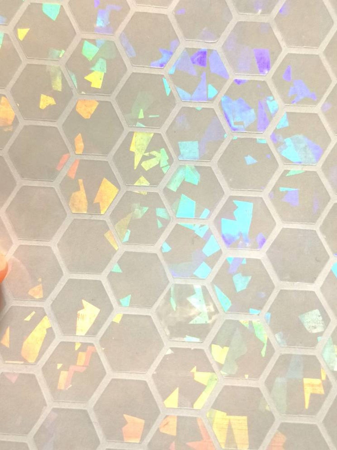 Transparent Holographic Hexagon Geometric Planner Sticker Sheet Clear ...