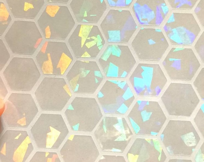 Transparent Holographic Hexagon Geometric Planner Sticker Sheet Clear ...