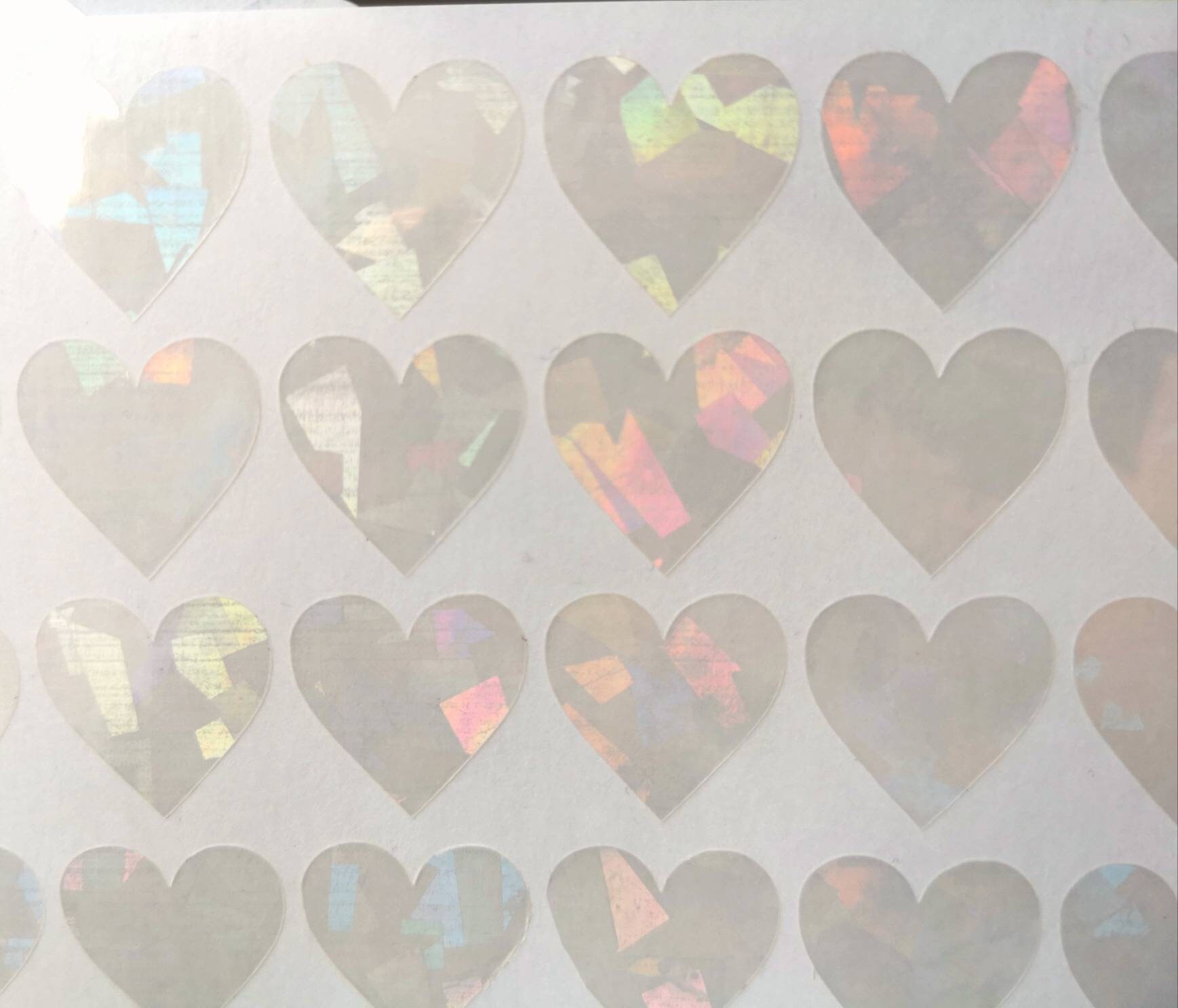 Transparent Holographic Heart Planner Sticker Sheet Clear - Etsy UK