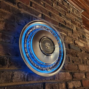Vintage Cadillac Hub Cap - Illuminated Wall Hanging Sign - Etsy