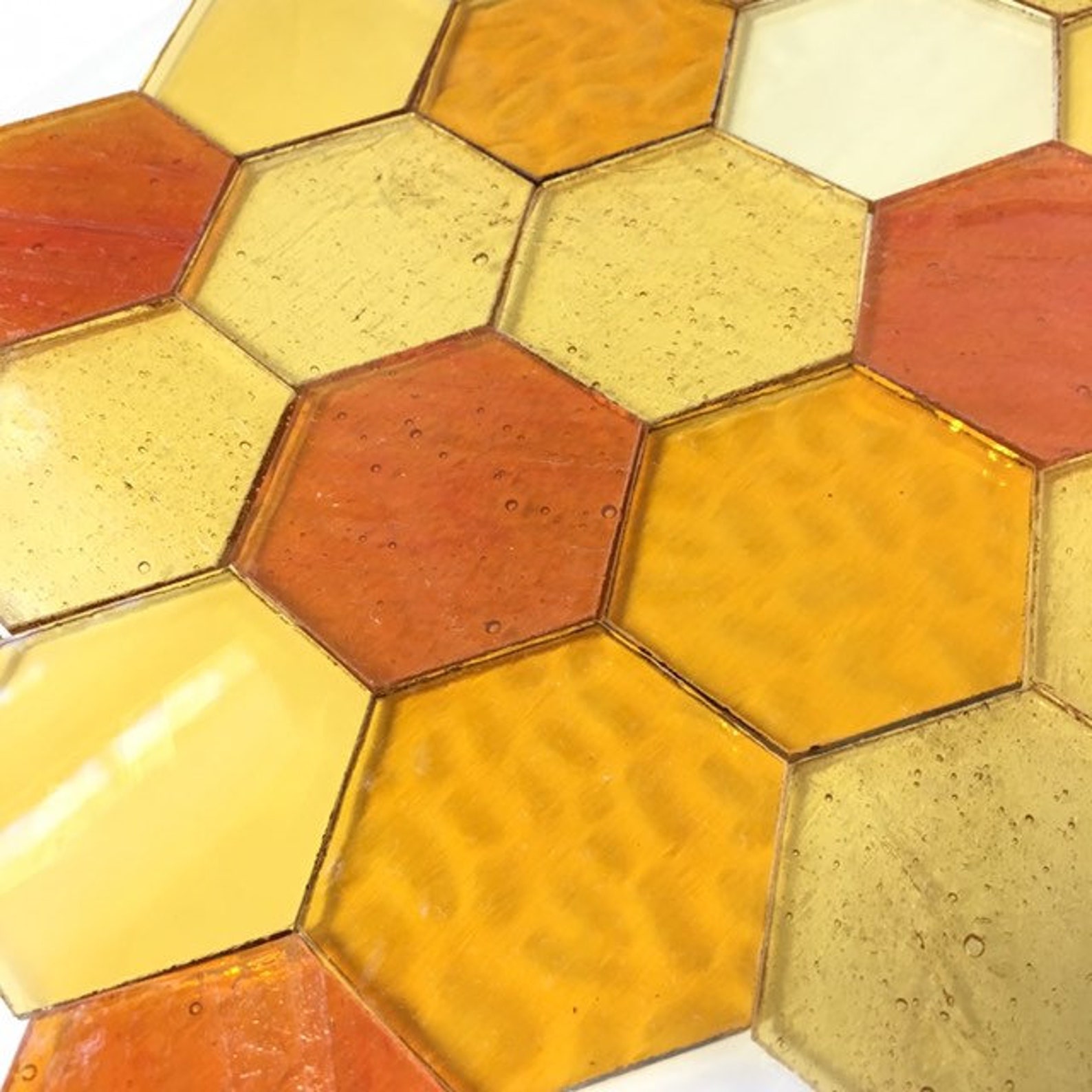 Stained Glass Precut Hexagons are the bee's knees Discover | Etsy