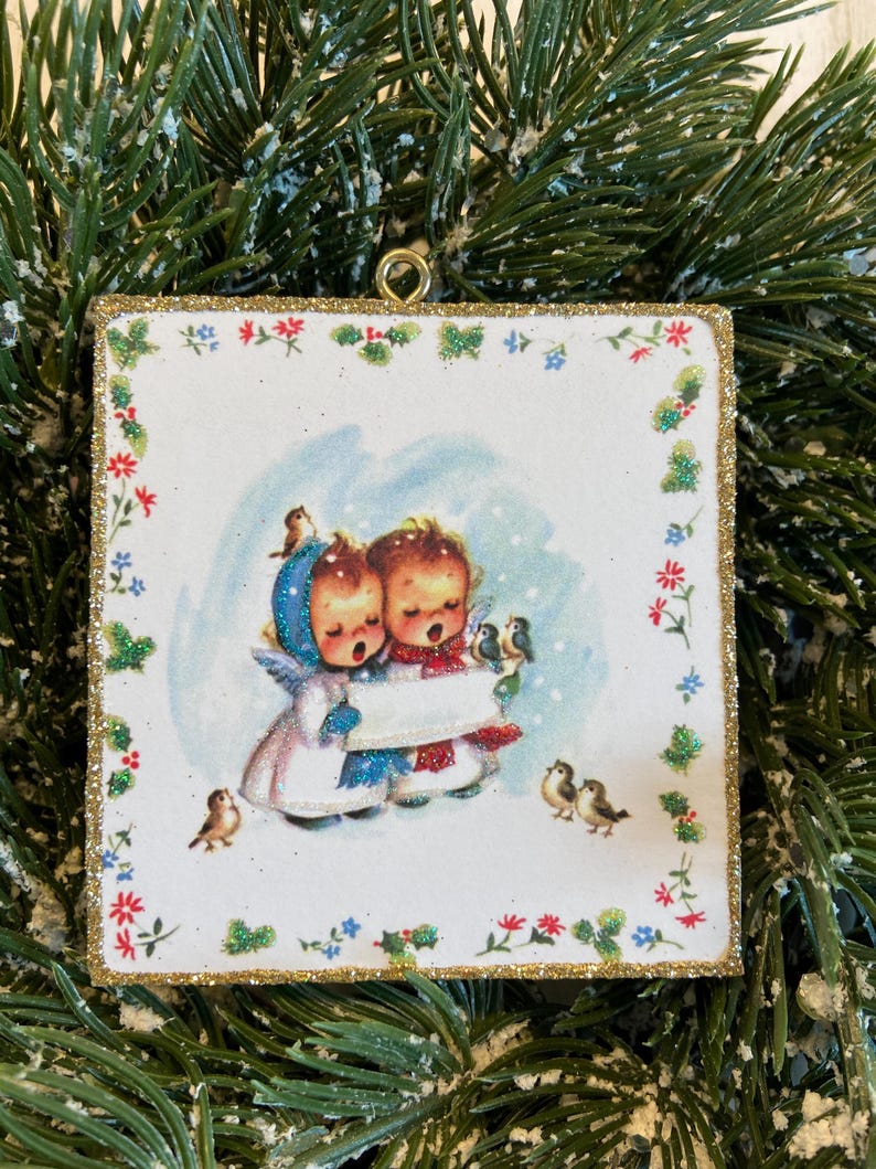 Darling Little Angels ~ Christmas Ornament ~ Vintage Card Image ...