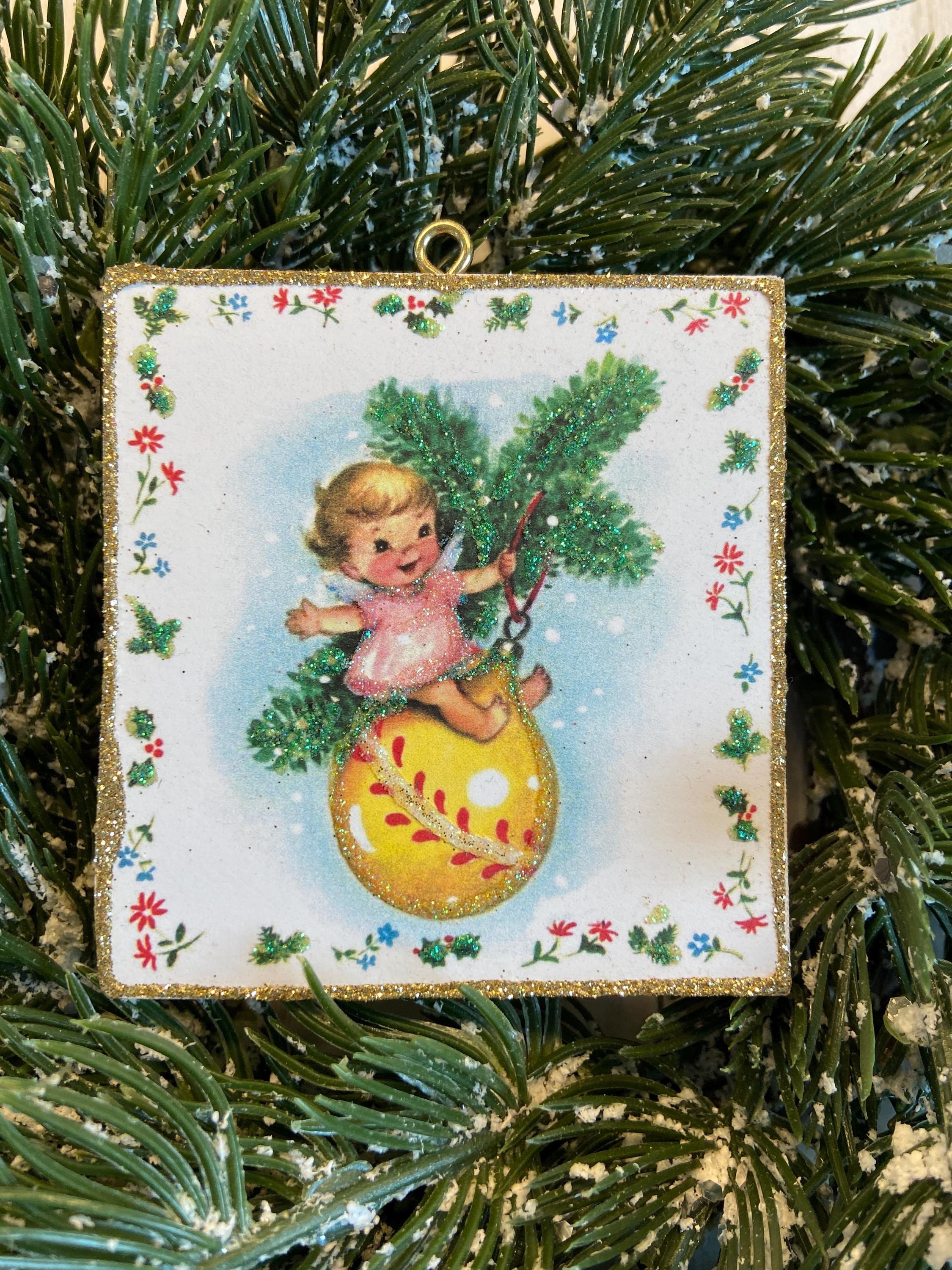 Darling Little Angels ~ Christmas Ornament ~ Vintage Card Image ...