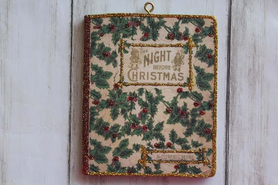Night Before Christmas Book Cover Wood Ornament Christmas - Etsy