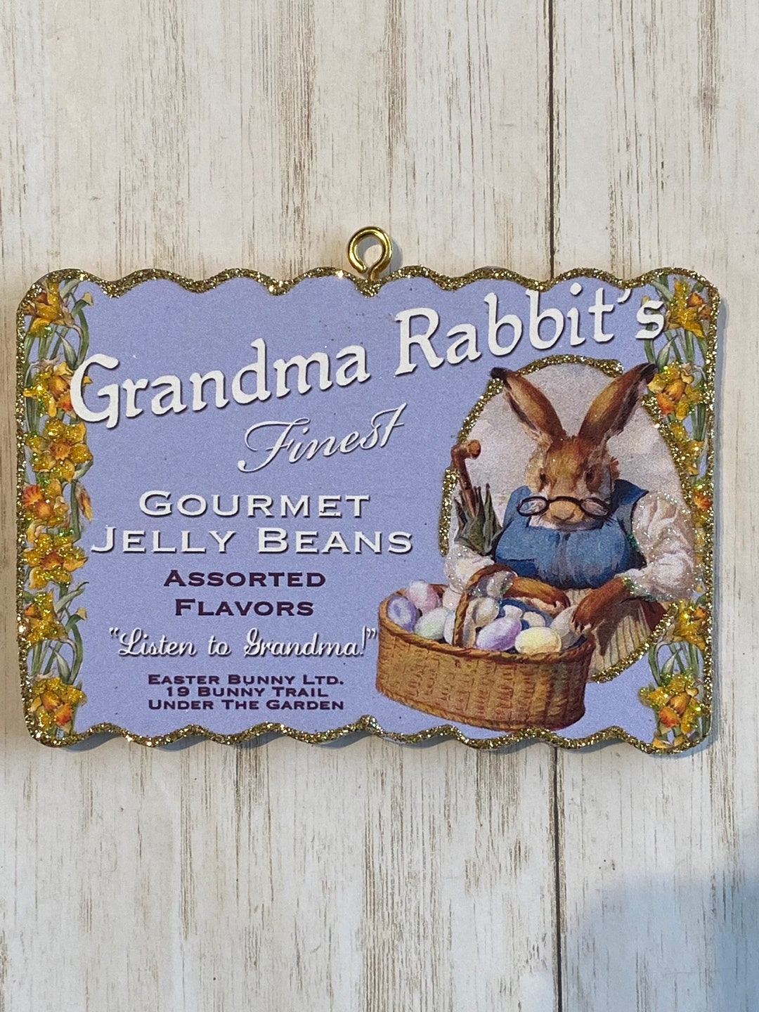Grandma Rabbits Jelly Beans ~ Easter Ornament ~ Vintage Card Image ...