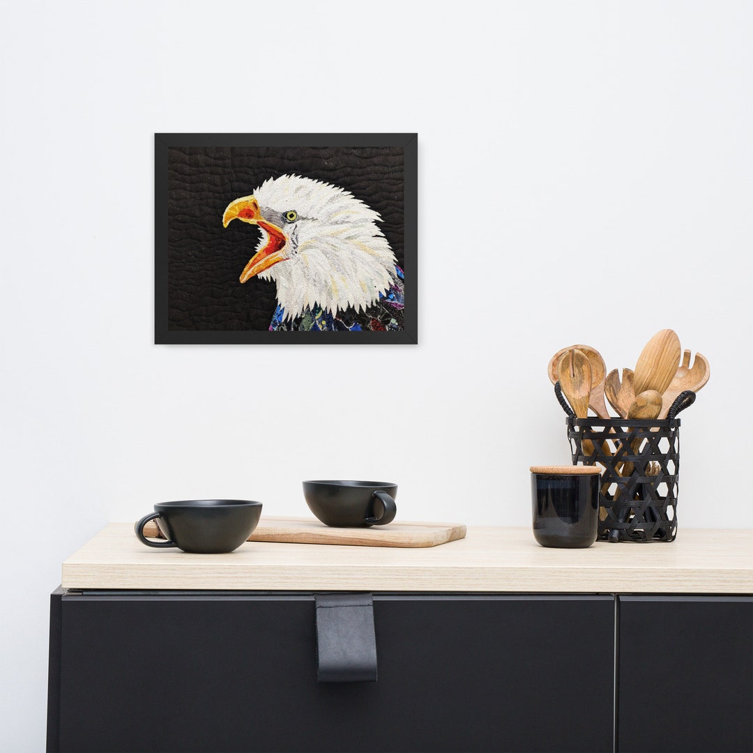 Framed Bald Eagle Print With Original Quilt Art by Mary Pascoe - Etsy