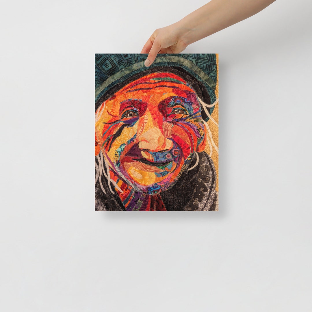 Happy Woman Print With Original Quilt Art by Mary Pascoe - Etsy