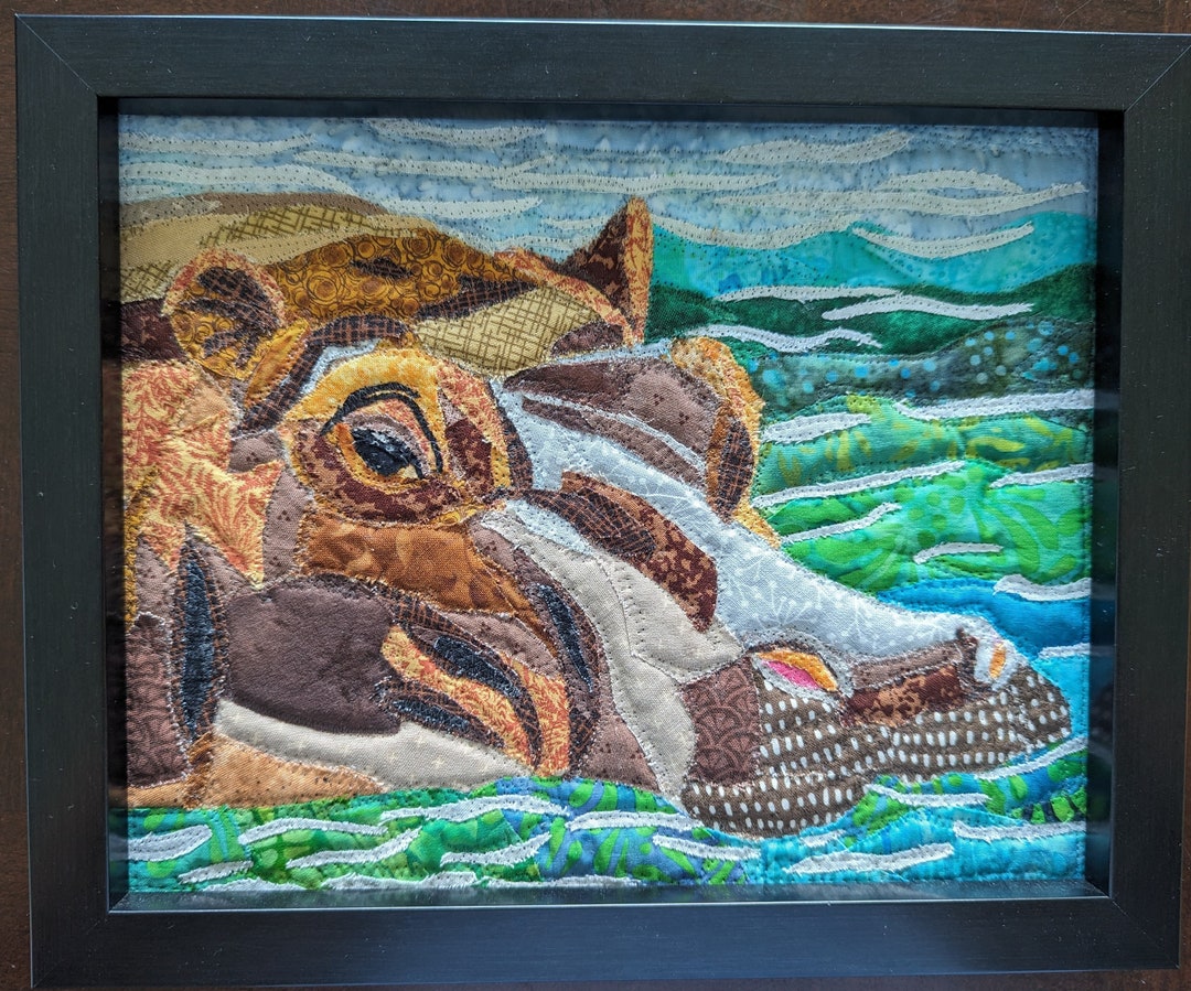 Hannah Hippo Quilt With Original Quilt Art by Mary Pascoe - Etsy