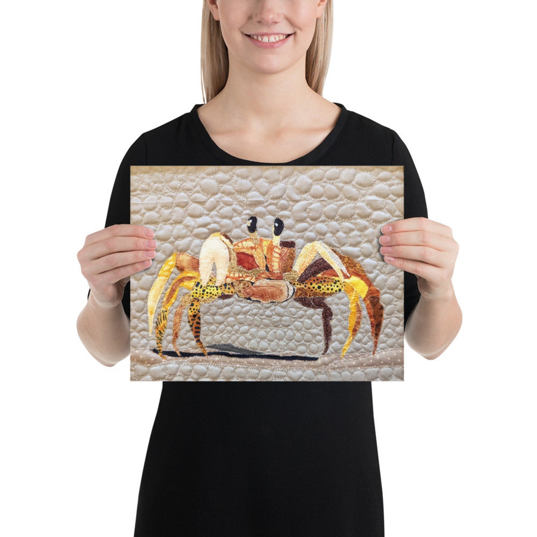 Unframed Crab Print With Original Quilt Art by Mary Pascoe - Etsy