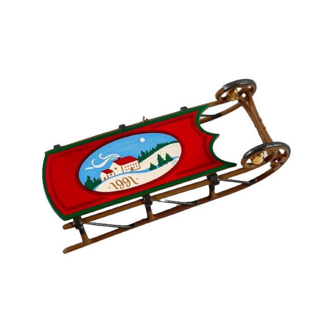 1991 Old-fashioned Sled (snow) Hallmark Keepsake Christmas Tree ...